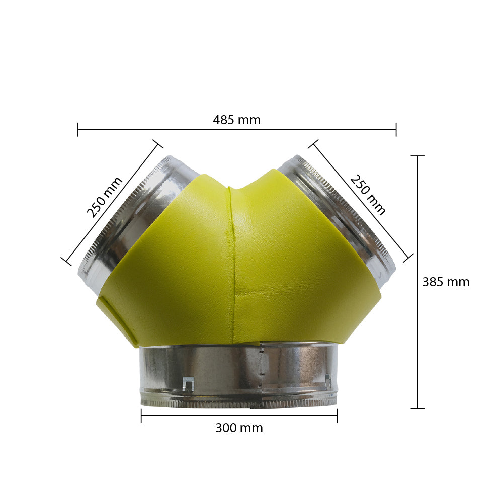 Insulated Y-Duct Connector Galvanized | Vent Experts